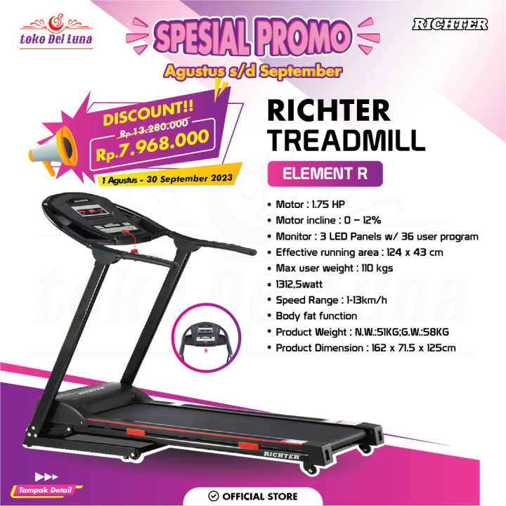 Treadmill Elektrik RICHTER ELEMENT R | Lazada Indonesia