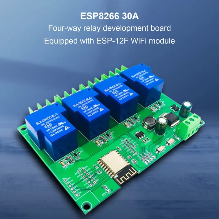 DC7-28/5V Power Supply ESP8266 Development Board WiFi 4-Way 30A Relay ...