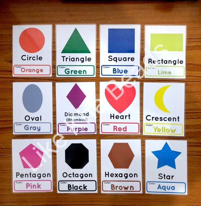 Laminated Flash cards Shapes and Colors (free 1 marker) | 18 pcs ...