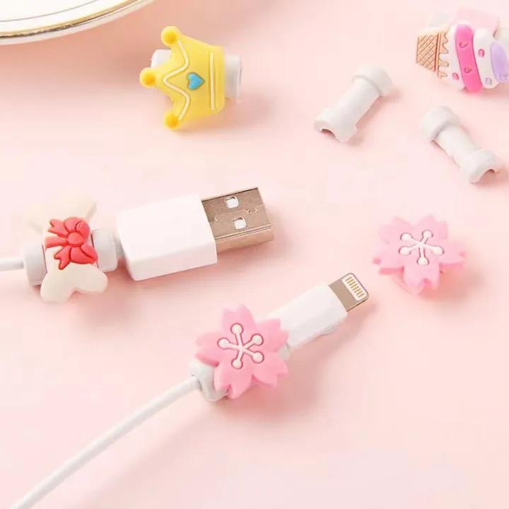For IPHONE Cartoon Character Charge headset Cable Cord protector Winder ...