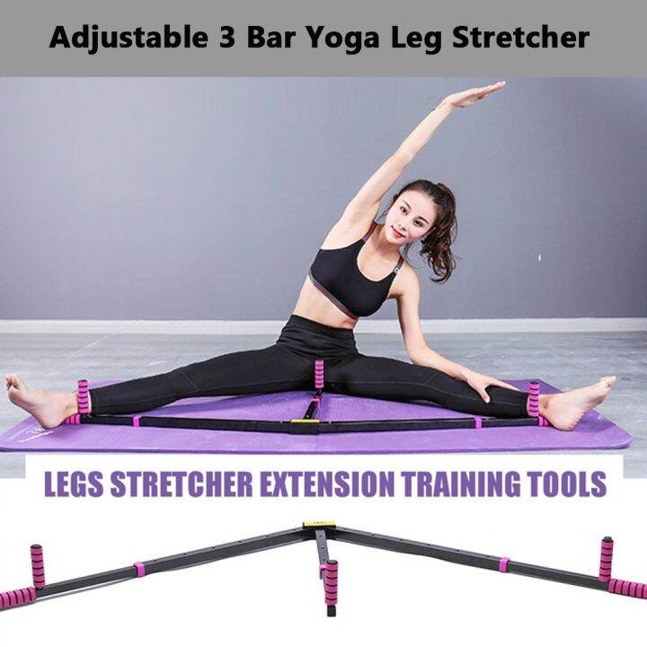 3H Portable 3 Bar Leg Stretcher Split Leg Flexibility Strength Training ...