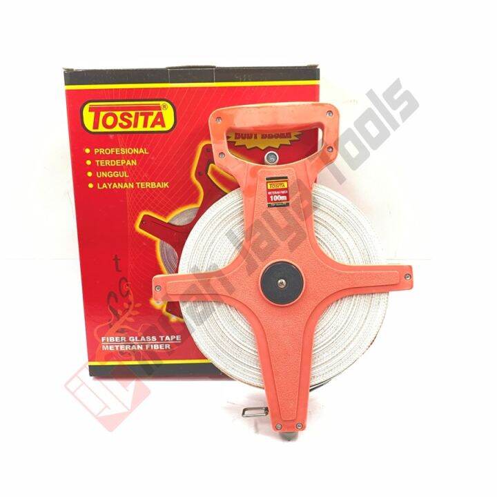TOSITA Meteran Tancap 100 Meter M Fiber Roll Panjang 100M Gulung Tanam | Lazada Indonesia