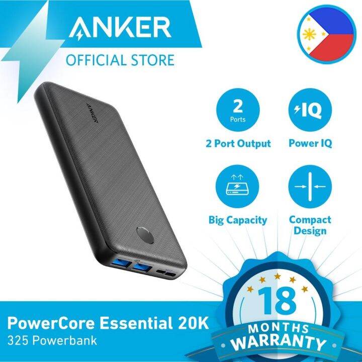 【COD】 Anker PowerCore Essential 20K 325 Power Bank 20000mAh Battery ...