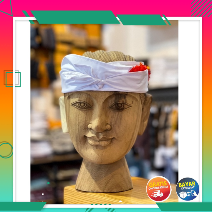Udeng Ikat Kepala Khas Bali Dewasa Nayah Hitam Putih Polos Terbaru Topi ...