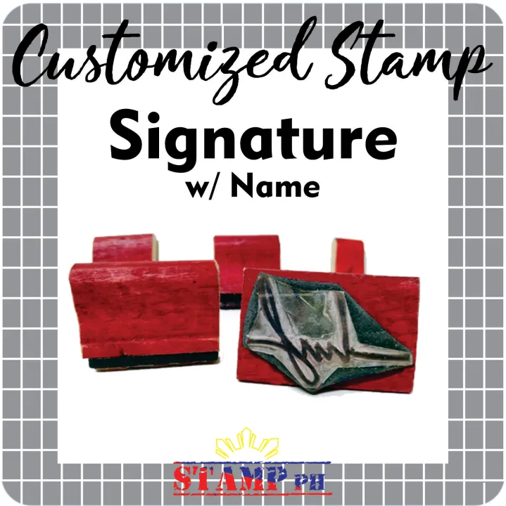 Rubber Stamp Customized or Personalized SIGNATURE Wood Handle | Lazada PH