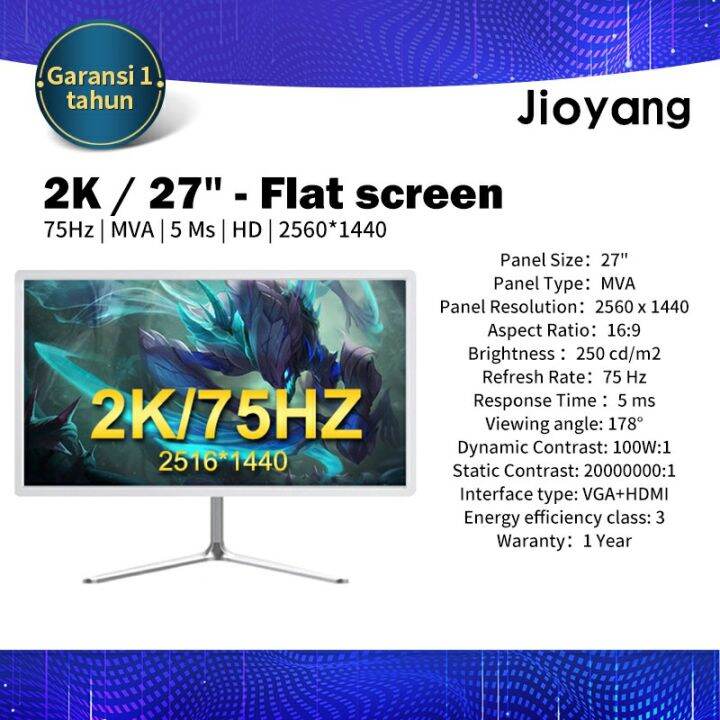 Monitor definisi tinggi 27 inci yang menghadap langsung, monitor ...