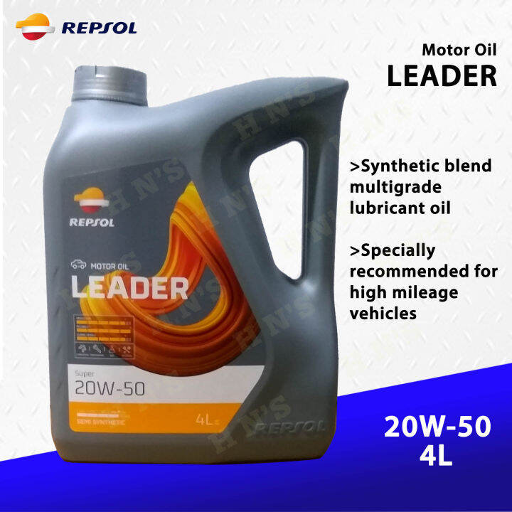 REPSOL Leader Super 20W-50 Motor Oil 4L (4 Liters) For Gas / Diesel ...