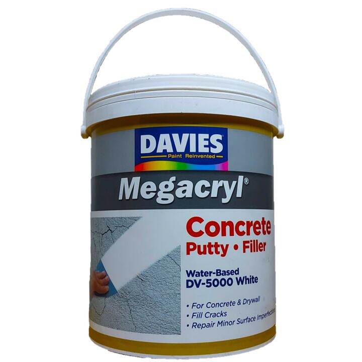 Davies Megacryl Concrete Putty & Filler DV-5000 White - 4L | Lazada PH