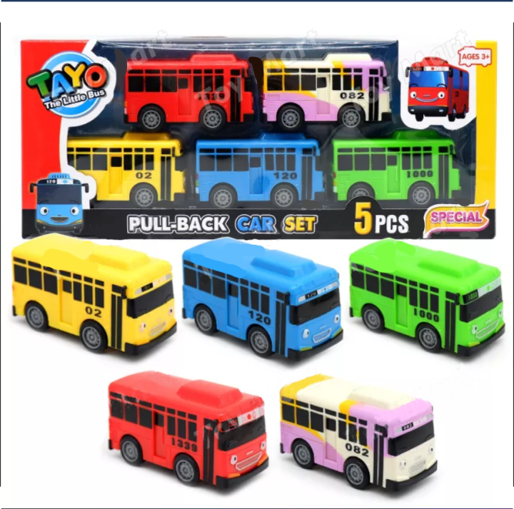 Tayo Bus 5in1 5pcs 5 colors Tayo the little bus Toys Cartoon Mini Pull ...