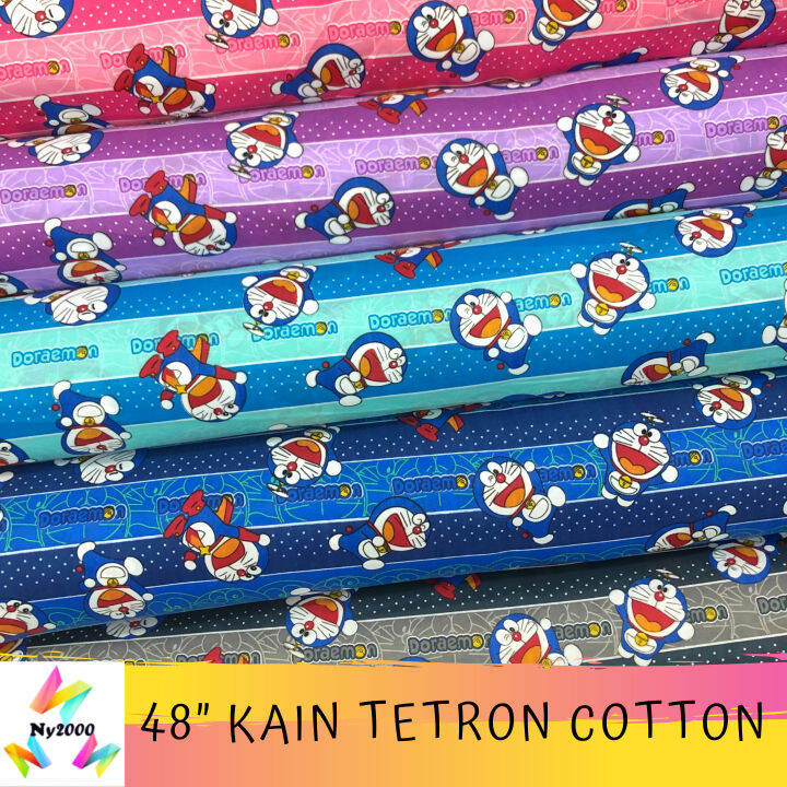 Doraemon Design Tetron Cotton TC / Polyester Fabric (48 inch wide) | Lazada