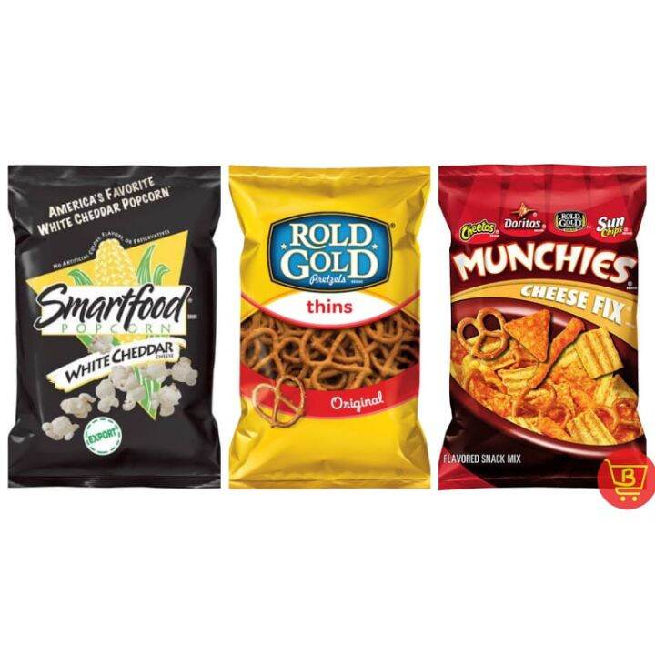 Smartfood Popcorn White Cheddar, Rold Gold Pretzel Thins, Munchies ...