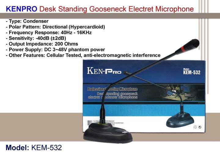 KEM-532 KEN-PRO CONDENSER GOOSNECK MICROPHONE | Lazada
