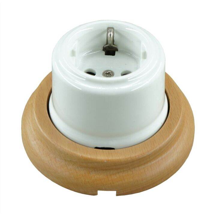 Porcelain Retro Wall Socket With Frame Electrical Outlet Socket 240v ...