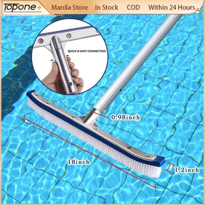 Swimming Pool Wall Tile Brush Aluminum Back Nylon Bristles Cleaning for ...