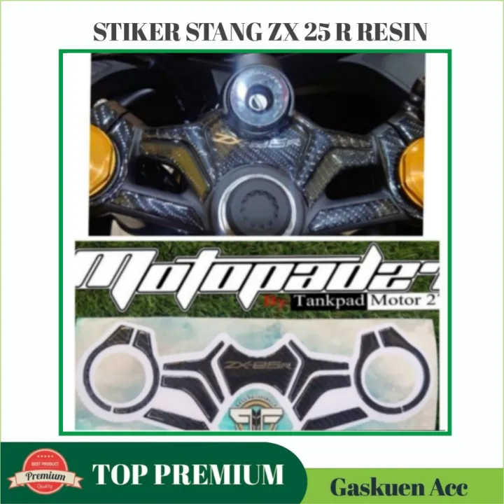 Stiker Sticker Stang Kawasaki ZX25R Resin Timbul Carbon Segitiga ...