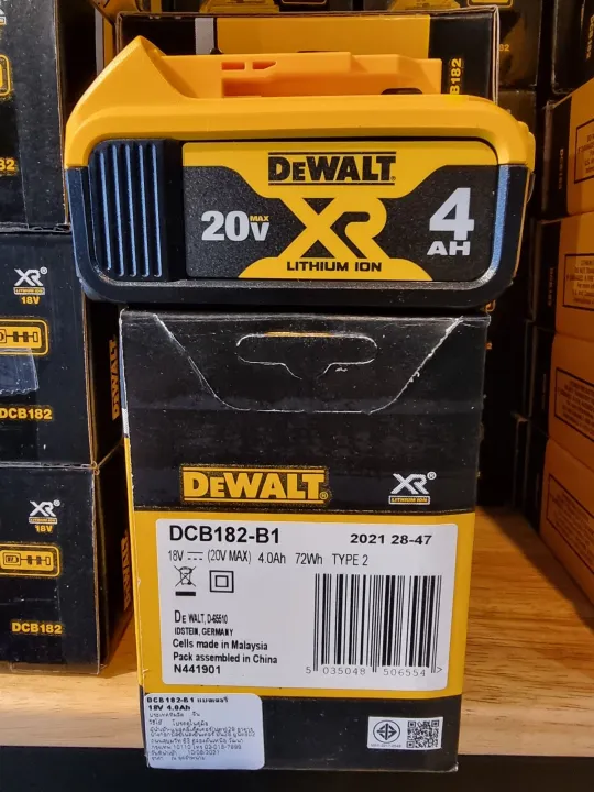 DEWALT DCB182 แบตเตอรี่ Lithium-ion 1820V 4.0Ah | Lazada.co.th