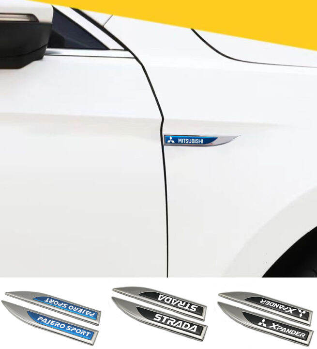 1Pair Metal Fender Side Emblem Car Sticker Badge Decal for Mitsubishi ...