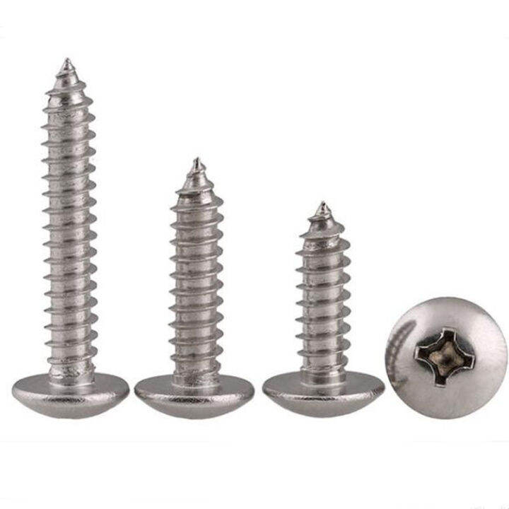 304 Stainless Steel Large Flat Head Self Tapping Wood Screw Cross Bolt M3 M3.5 M4 | Lazada