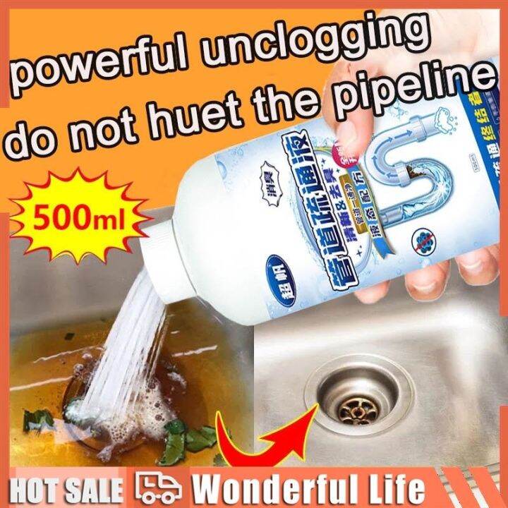 Pipe dredging agent 500ml Dissolve pipe blockages Powerful Clog Remover ...