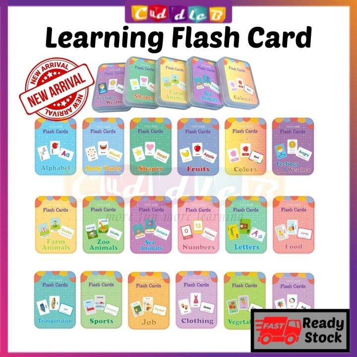 CuddleB Baby Flash Card Early Learning Kids Educational Preschool Card ...