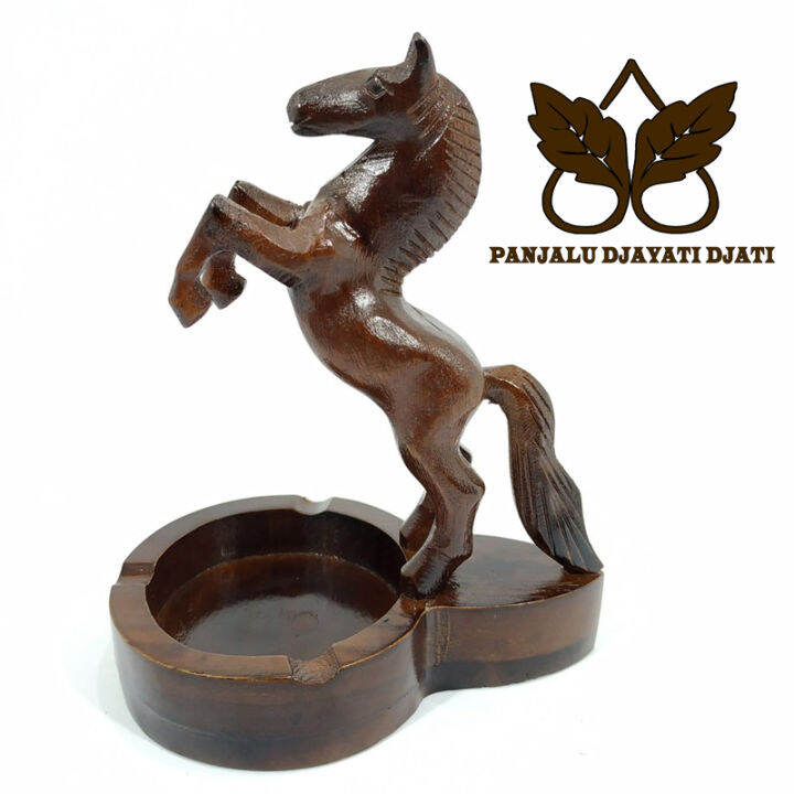 Asbak Rokok Kayu Jati Bentuk Kuda Berdiri Jingkrak Unik | Lazada Indonesia