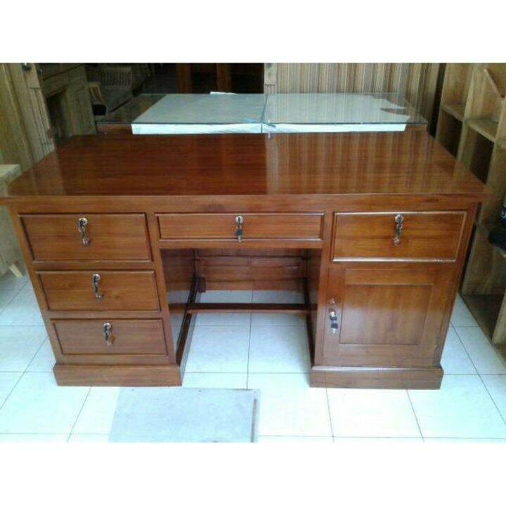 Meja Kerja Bahan Kayu Jati Produksi Jepara Ukuran 150 x 70 x 80 ...