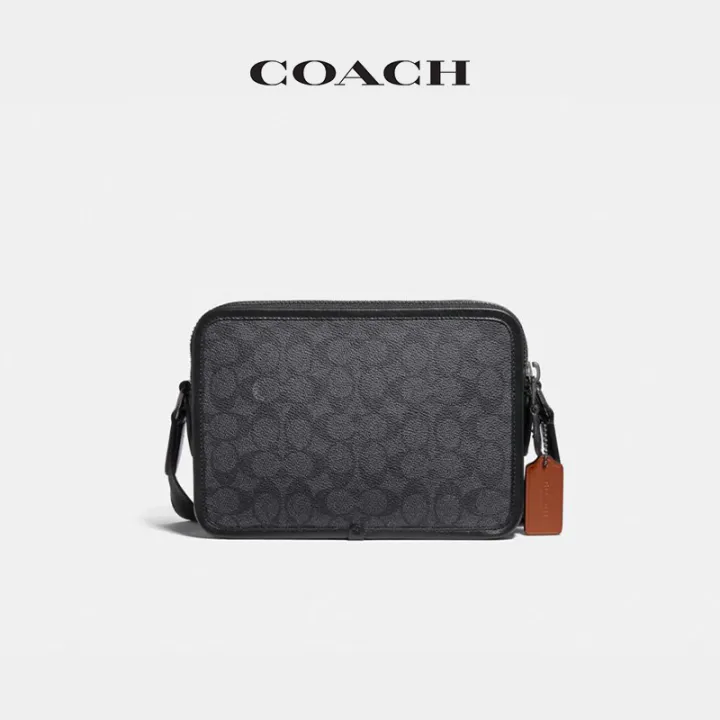 [จัดส่งฟรี] COACH5341/ Coach Men's Classic Logo Canvas CHARTER ...