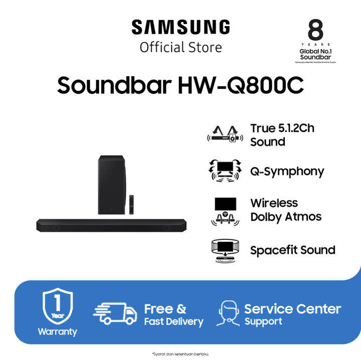 Samsung Soundbar True 5.1.2Ch HW-Q800C dengan Wireless Dolby Atmos - HW ...