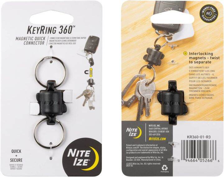 Nite Ize Keyring 360 Magnetic Quick Connector, Magnetic Locking Split ...
