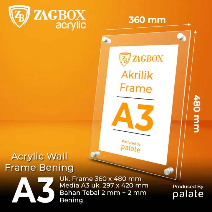 Acrylic / Akrilik Frame Poster / Wall Display Ukuran A3 / 2mm | Lazada Indonesia