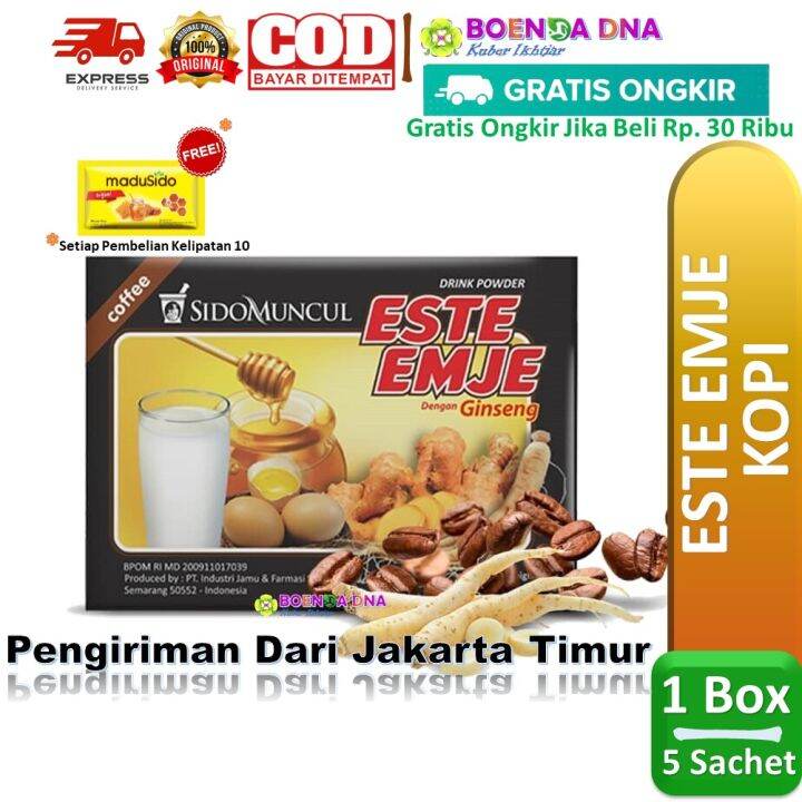 STMJ Ginseng Rasa Kopi 1 Box isi 5 Sachet Menghangatkan Tubuh ESTE EMJE ...
