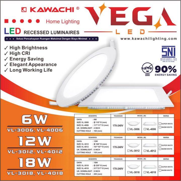 LED LAFON/LED DOWNLIGHT/LED CEILING IB 18WATT PETAK & BULAT VEGA LED VL ...