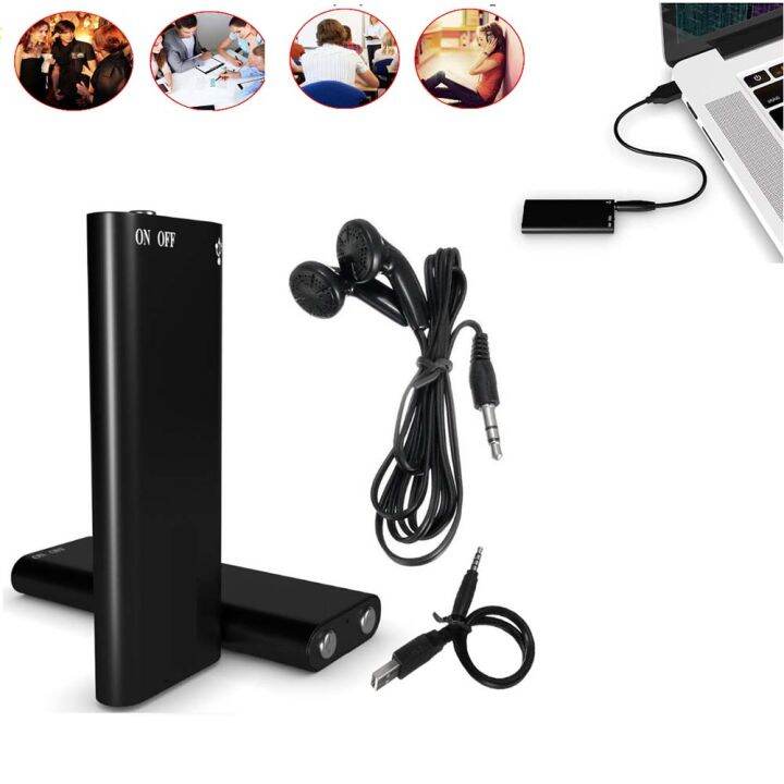 8GB Audio Recorder Mini Spy Voice Listening Device 96 Hours Bug ...