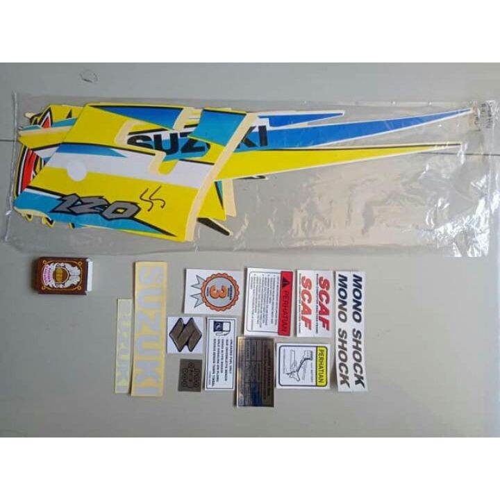 striping standar satria hiu kuning putih full set rangka | Lazada Indonesia