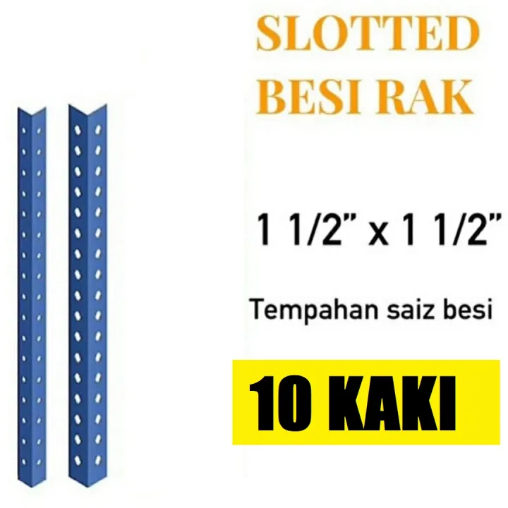 Besi angle rak lubang 10 kaki slotted angle bar 10 feet | Lazada