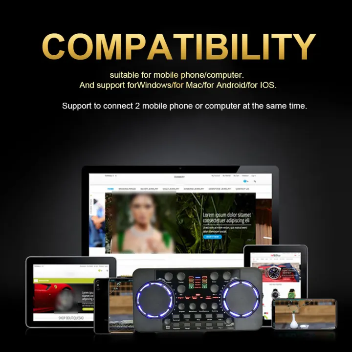 V300 Pro Live Streaming Sound Card 10 Sound Effects 4.0 Audio Interface ...