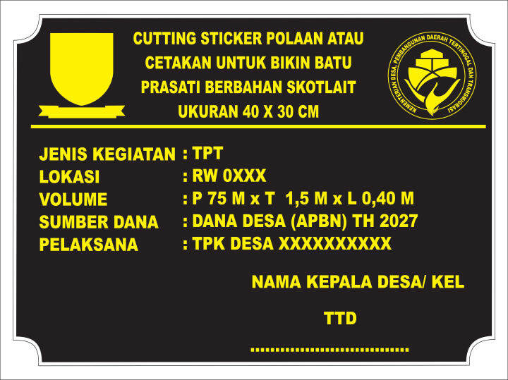 CUTTING STICKER POLAAN ATAU CETAKAN UNTUK BIKIN BATU PRASASTI BERBAHAN ...