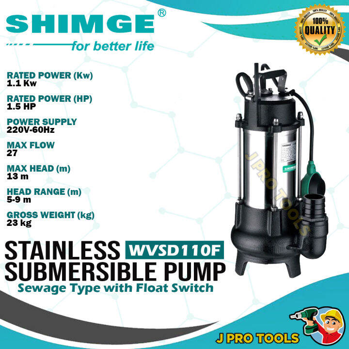 SHIMGE Stainless Submersible Pump (WVSD110F) | Lazada PH