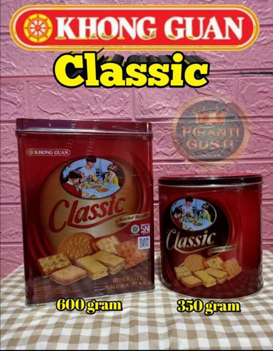 Biskuit khong guan classic kaleng kotak 600 gram dan kaleng bulat 350 ...