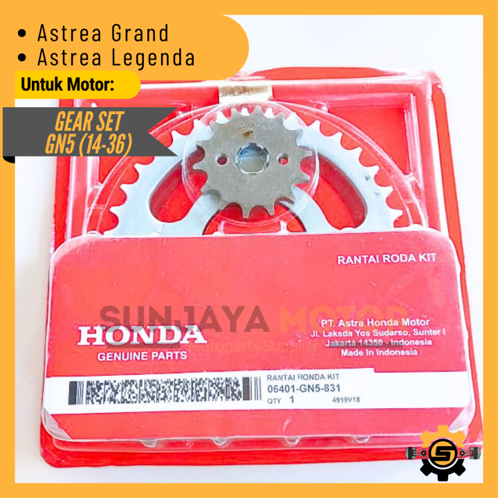 Gear Set Rantai GN5 Gearset Rante Kualitas Original Honda Astrea Grand ...