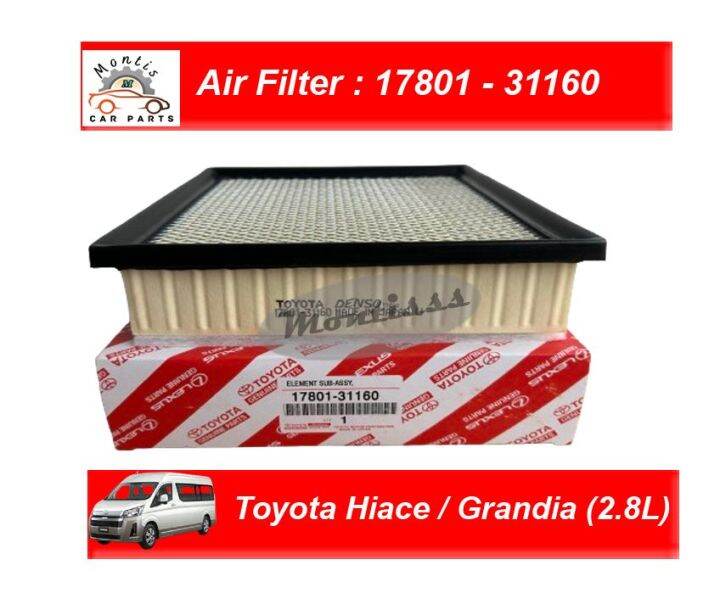 Air Filter Toyota Hiace / Grandia 2.8L (2019 - Onwards) 17801-31160 ...