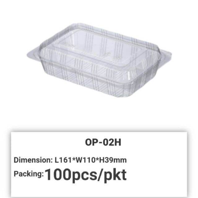 OPS OP-02H Bakery Clear Plastic Tray Disposable Food Container Food ...