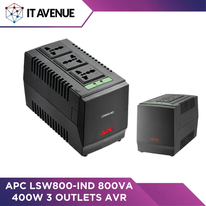 APC LSW800-IND 800VA 400W 3 Outlets AVR | Lazada PH