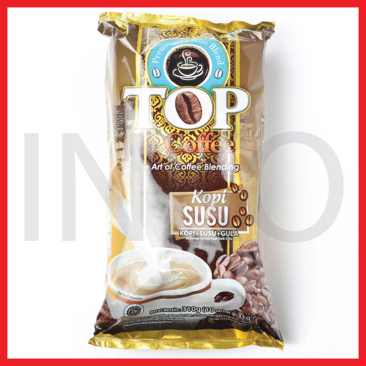 TOP COFFEE KOPI SUSU GULA PREMIUM COFFE BLEND BAG 10X30GR | Lazada ...