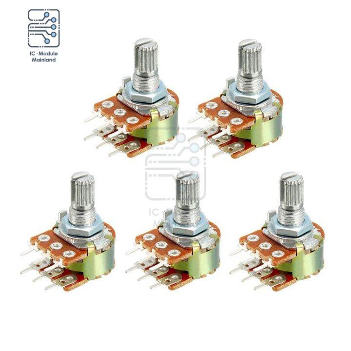 5pcs/lot 1k 5k 10k 50k 100k 500k 1m Ohm 15mm Shaft Variable Resistors ...