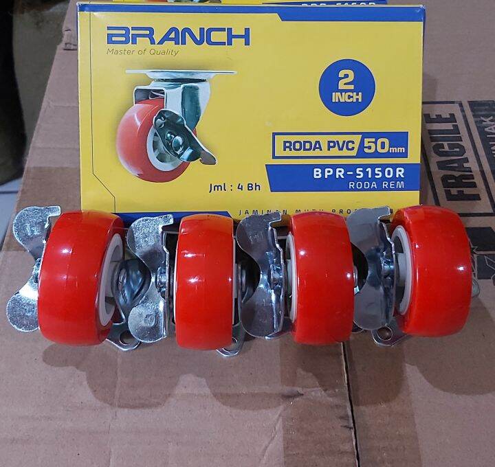 Roda Caster Plat Tebal Hidup 2 Inci Plus Rem Roda Nylon Kunci Tebal 4 ...