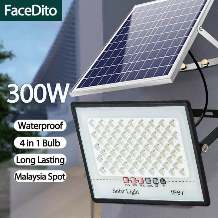 【Malaysia Spot】Outdoor Solar Street Light 50W/100W/200W/300W/450W Solar Spotlight IP67 ...