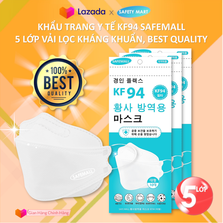 [HOT] Thùng 300 Khẩu trang y tế KF94 SafeMall 5 lớp lọc Premium N99+ Korea Technology , Thùng ...