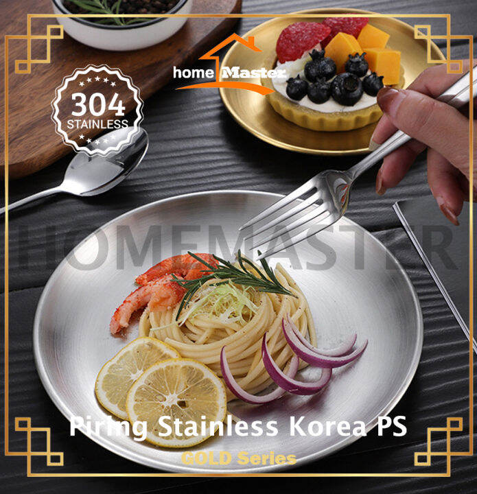 HomeMaster Piring/Plate Stainless SUS304 Korea Silver/Perak/Gold/Emas ...