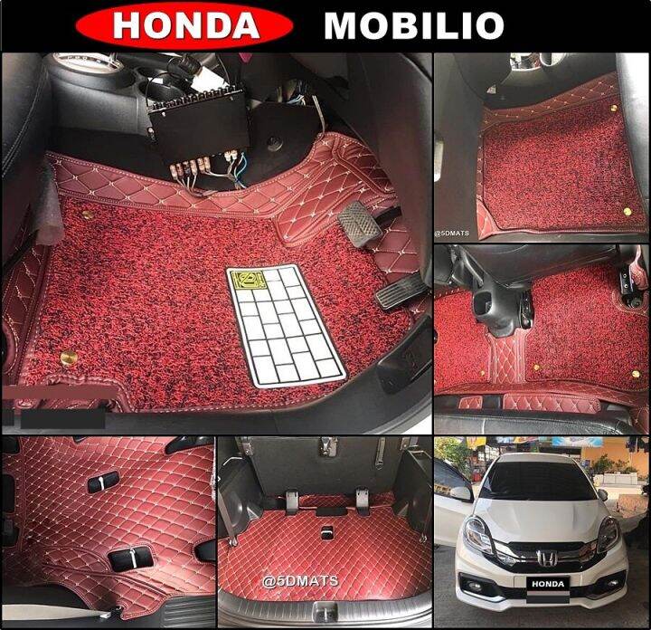 พรมปูพื้นรถยนต์ 7D HONDA MOBILIO พรม7D QJ VIP หนาพิเศษ เสริมใยดักฝุ่น ...